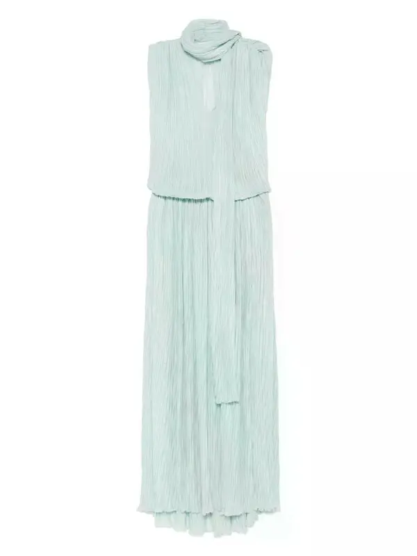 Blumarine Pleated Asymmetric Midi Dress