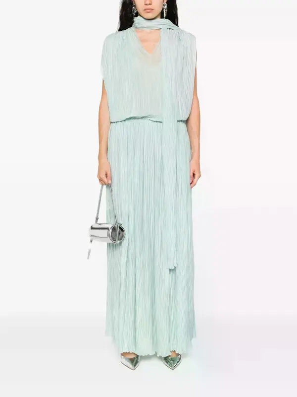 Blumarine Pleated Asymmetric Midi Dress