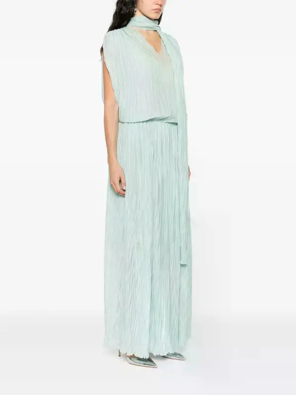 Blumarine Pleated Asymmetric Midi Dress
