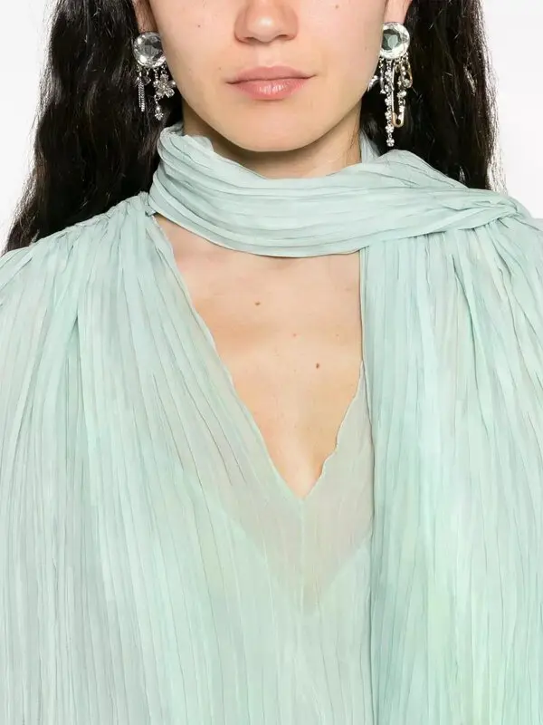 Blumarine Pleated Asymmetric Midi Dress