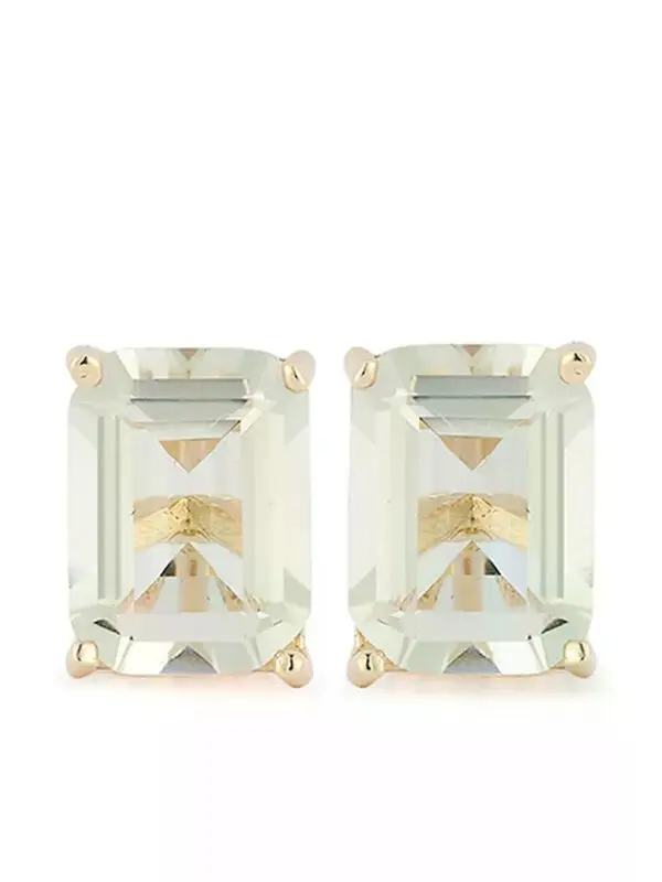 Mateo 14kt Yellow Green Amethyst Stud Earrings - Gold