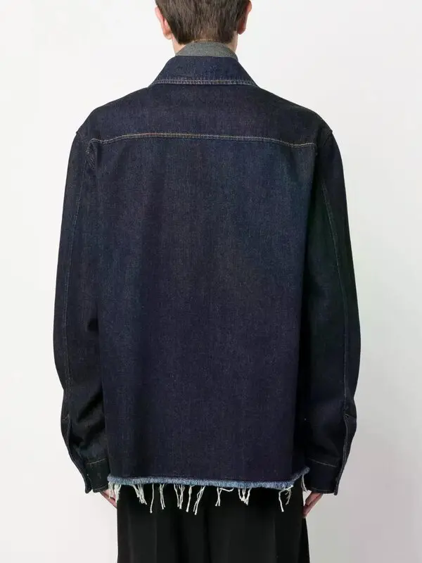 LANVIN Raw-cut Zip-up Denim Jacket