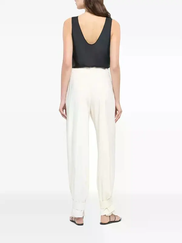 Another Tomorrow Pleated Belted Trousers