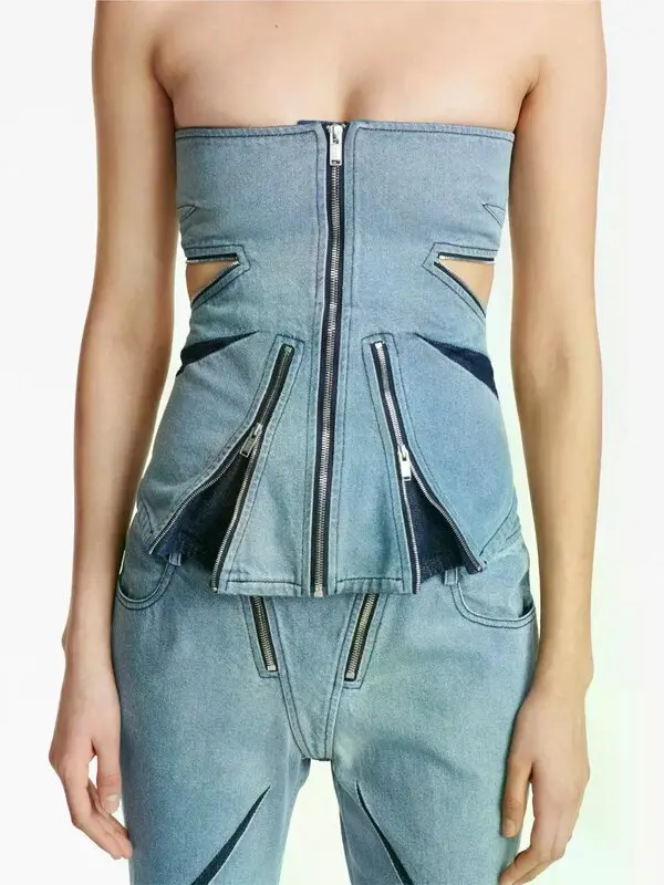 DION LEE Darted Denim Corset