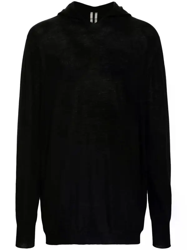 Rick Owens Fine-knit Hooded Jumper