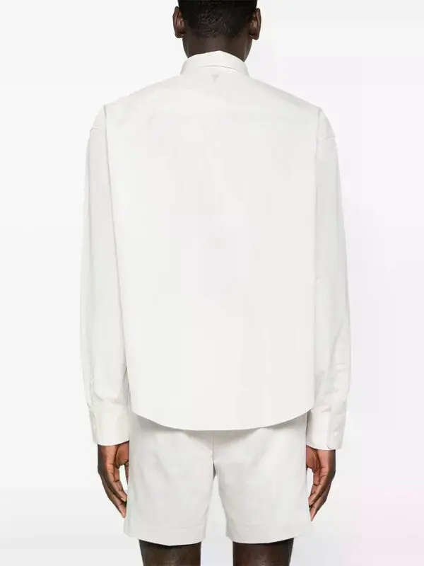 AMI Paris De Coeur Embroidered Poplin Shirt