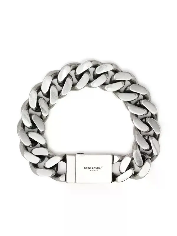 Saint Laurent Curb-chain Bracelet - Silver