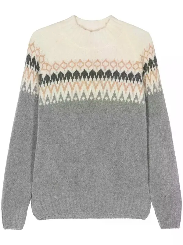 FILERIA Patterned Jacquard Virgin Wool-blend Sweater