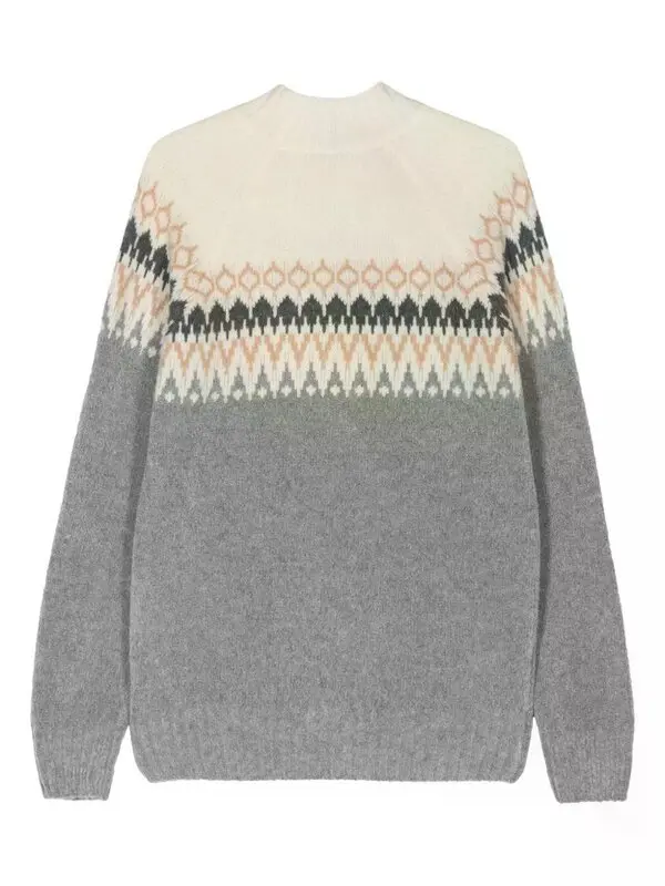 FILERIA Patterned Jacquard Virgin Wool-blend Sweater