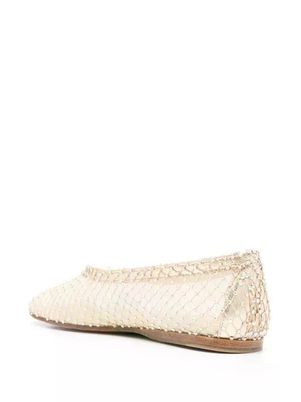 FORTE_FORTE Rhinestone-embellished Mesh Ballerina Shoes