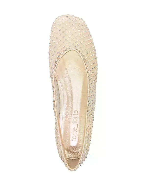 FORTE_FORTE Rhinestone-embellished Mesh Ballerina Shoes