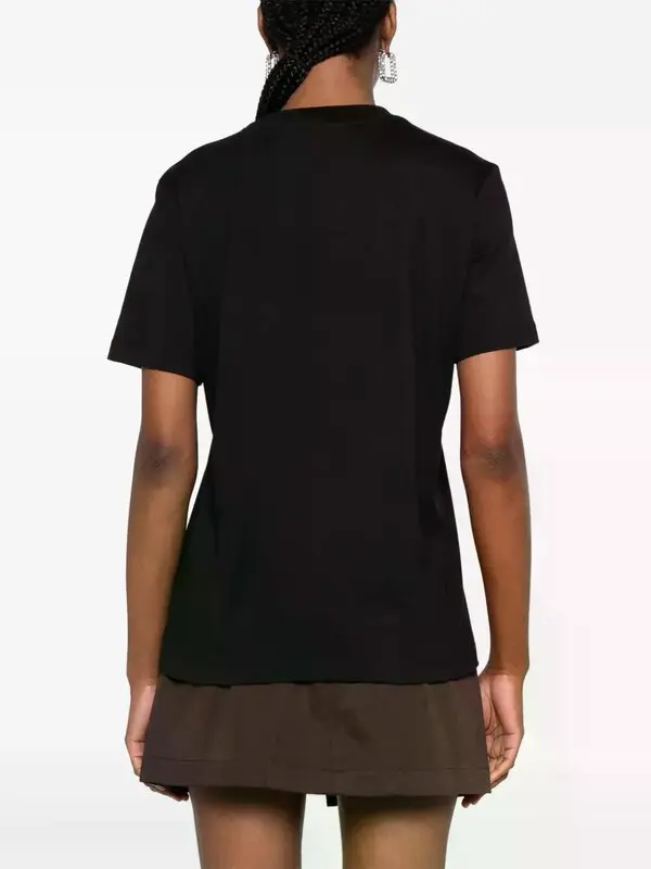 MSGM Logo-embroidered T-shirt - Black