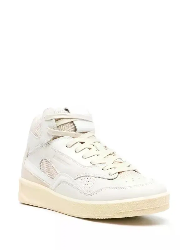 JIL SANDER Basket Mid Leather Sneakers - Neutrals
