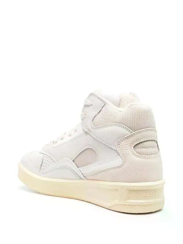 JIL SANDER Basket Mid Leather Sneakers - Neutrals