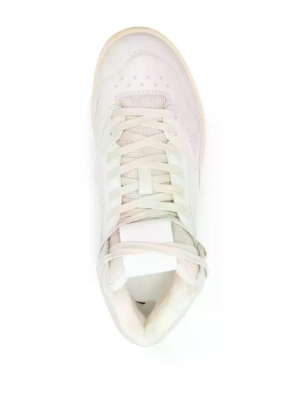 JIL SANDER Basket Mid Leather Sneakers - Neutrals