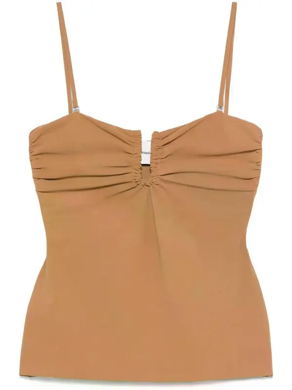 Nanushka Ruched-detail Top - Brown