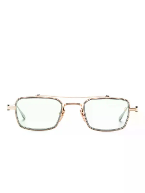 AKONI Cassino Rectangular-frame Sunglasses - Gold