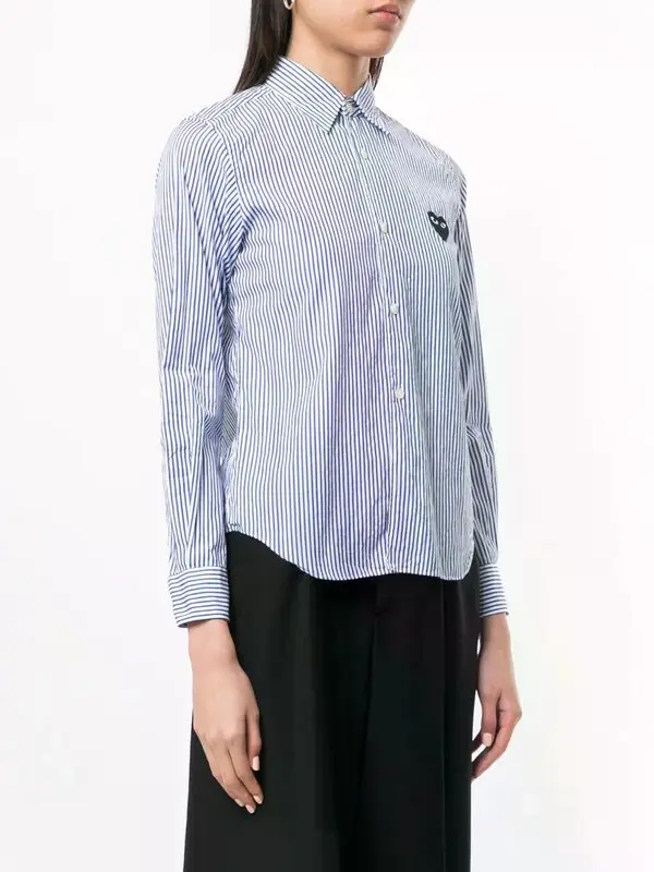 Play Comme Des Garcon Striped Branded Shirt