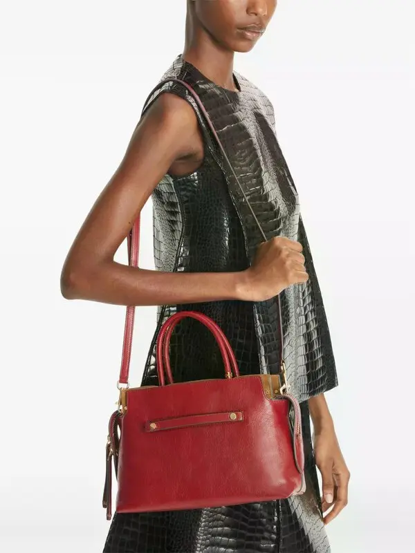Tory Burch Mercer Textured Tote Bag - Red
