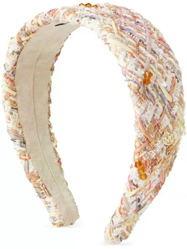 MAISON MICHEL Elizabeth Headband - Neutrals