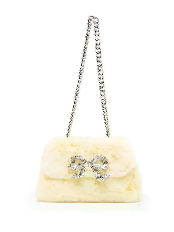 SELF-PORTRAIT Fluffy Bow Shoulder Bag