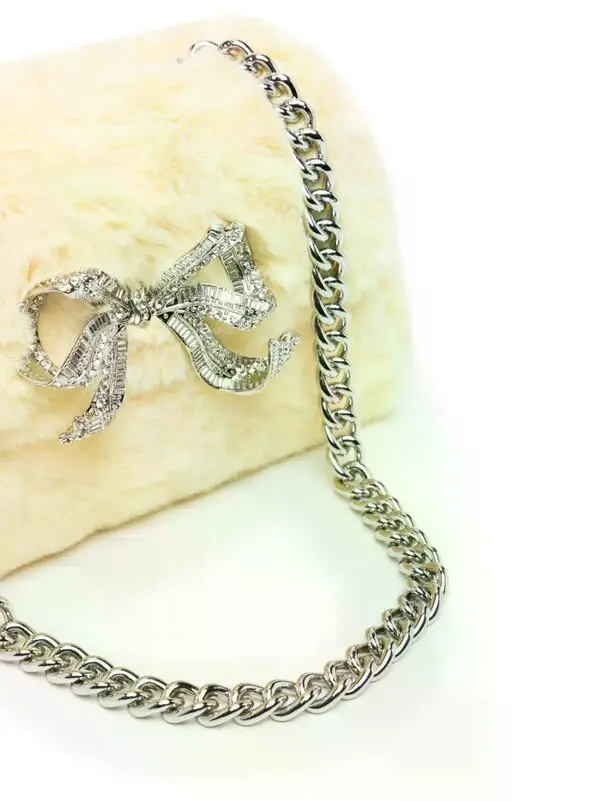 SELF-PORTRAIT Fluffy Bow Shoulder Bag