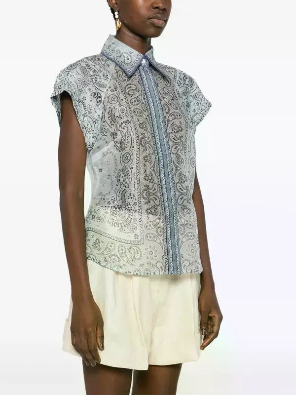 Zimmermann Matchmaker Short Sleeve Blouse