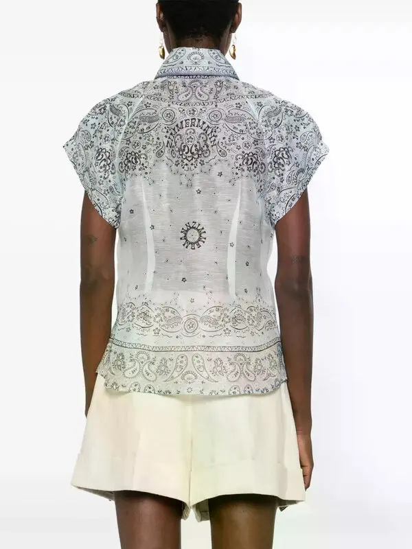 Zimmermann Matchmaker Short Sleeve Blouse