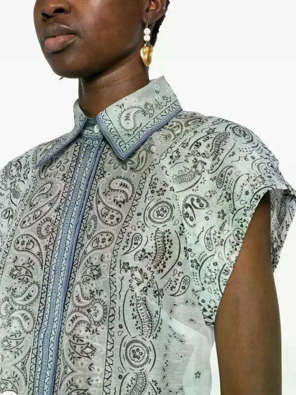 Zimmermann Matchmaker Short Sleeve Blouse