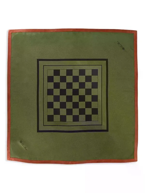 Loro Piana Checkers Set-print Scarf - Green