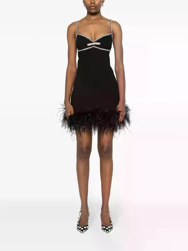SELF-PORTRAIT Embellished Crepe Minidress