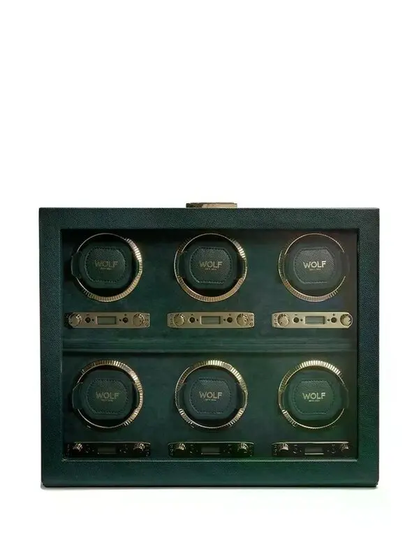 Wolf British Racing Six-piece Watch Winder - Green