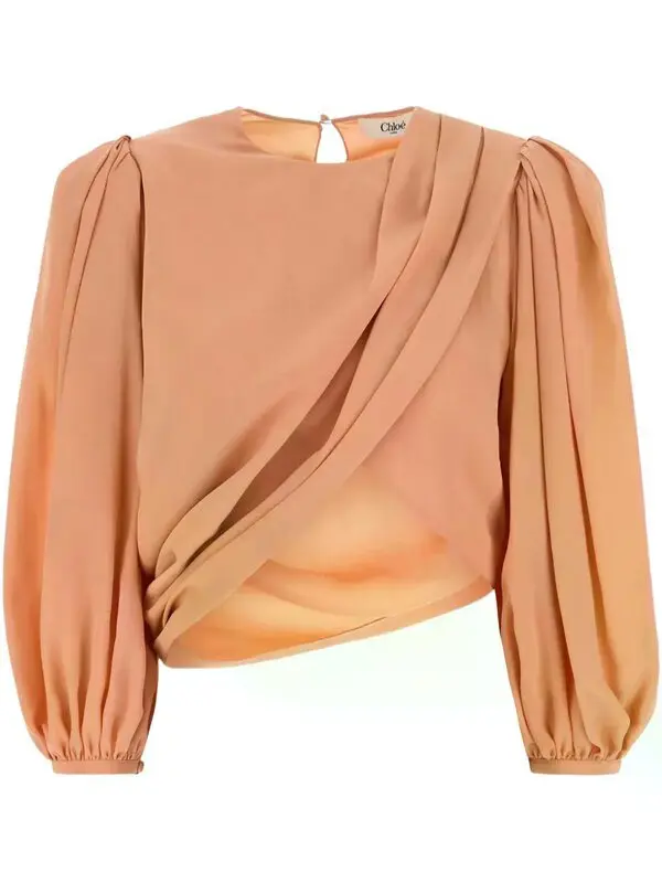 Chloé Draped-detail Blouse - Orange