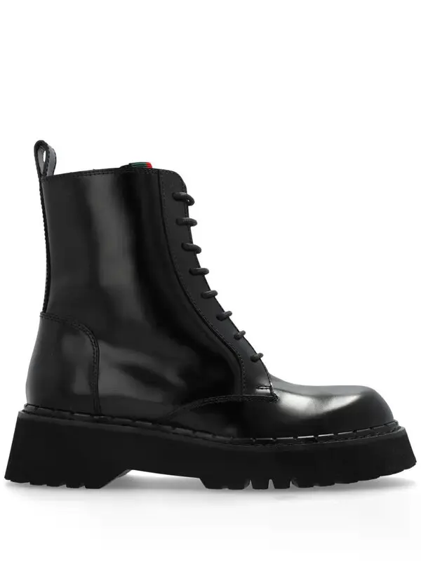 Gucci Leather Combat Boots
