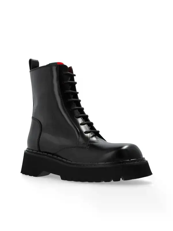 Gucci Leather Combat Boots