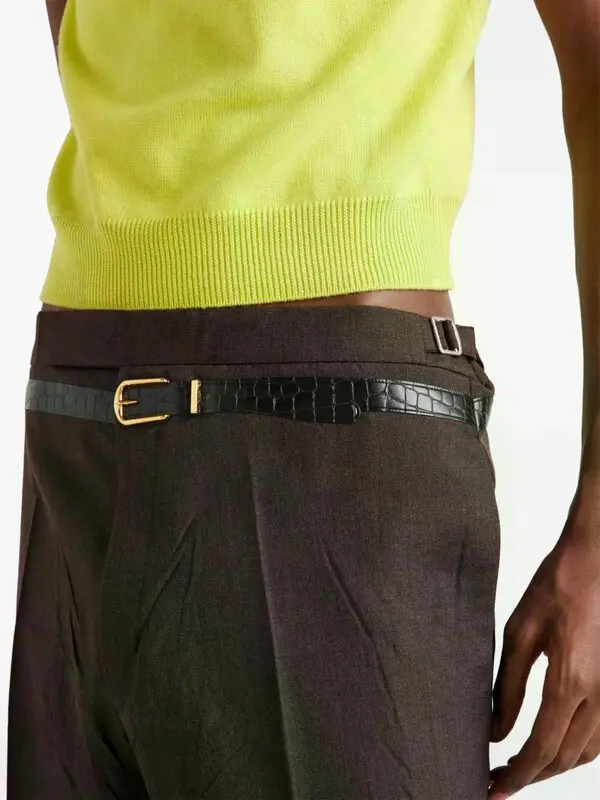 Prada Belted Trousers - Brown