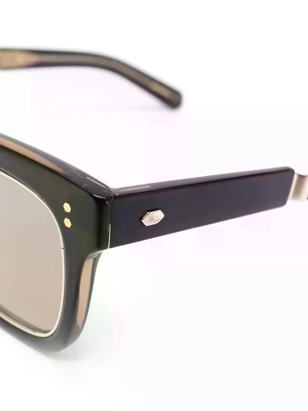 Garrett Leight Metallic-trim Rectangular-frame Sunglasses