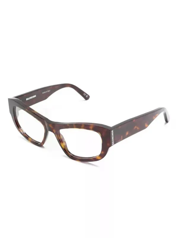 Balenciaga Tortoiseshell Rectangle-frame Glasses - Brown