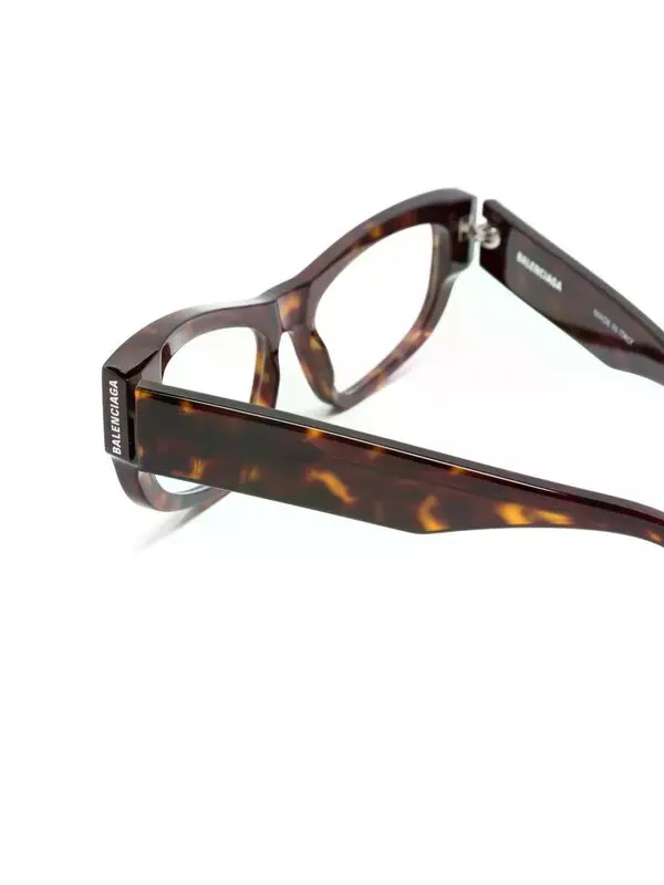 Balenciaga Tortoiseshell Rectangle-frame Glasses - Brown
