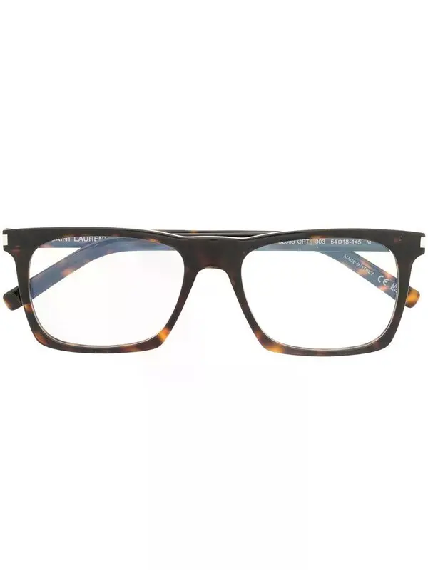 Saint Laurent Tortoise-shell Square Frame Glasses - Brown
