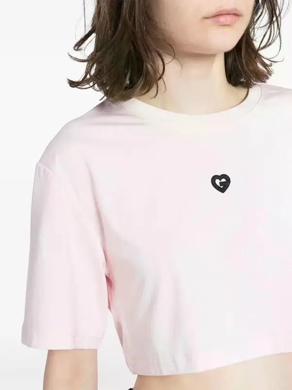 GROUND ZERO Logo-embroidered Cropped T-shirt