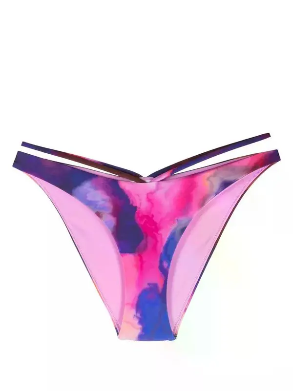 Simkhai Emmalynn Watercolour-print Bikini Bottoms - Blue