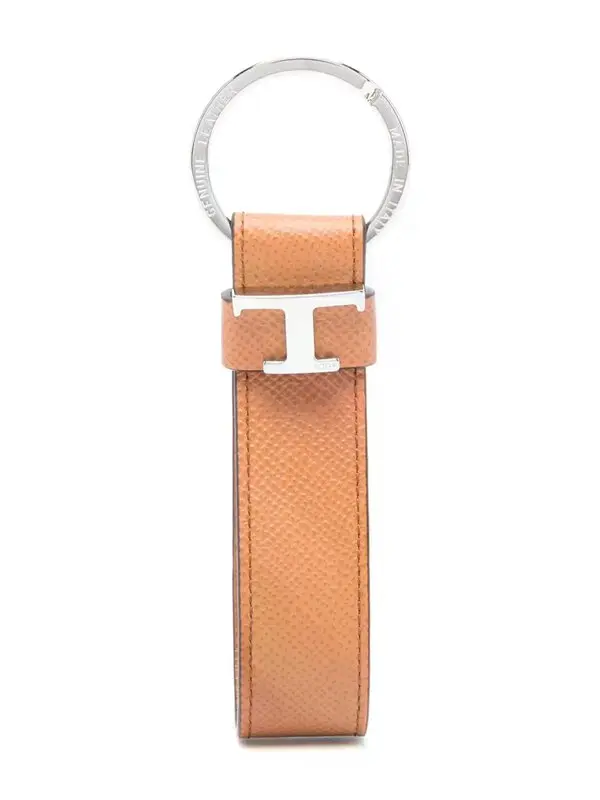 TOD'S Timeless Logo Leather Keyring - Neutrals