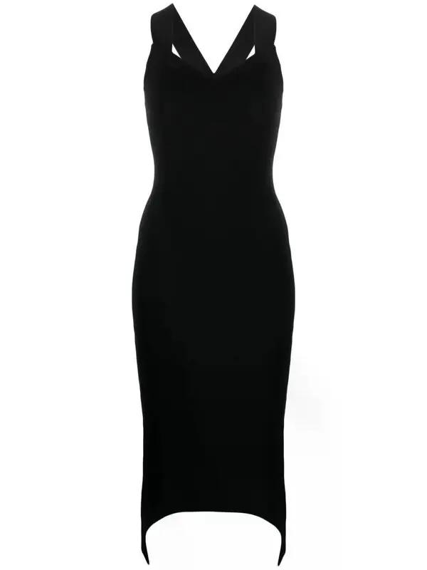 PATOU Sweetheart-neck Midi Dress