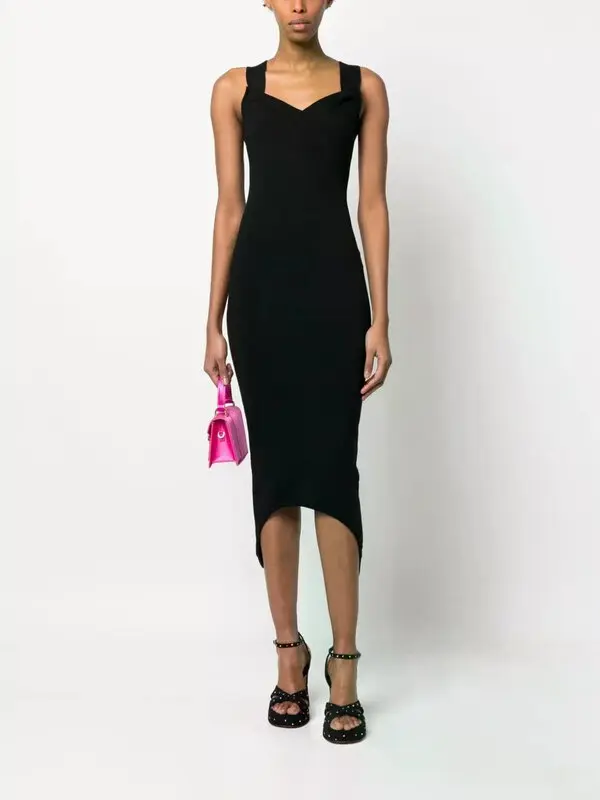 PATOU Sweetheart-neck Midi Dress