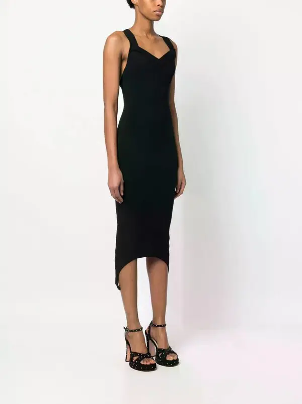 PATOU Sweetheart-neck Midi Dress