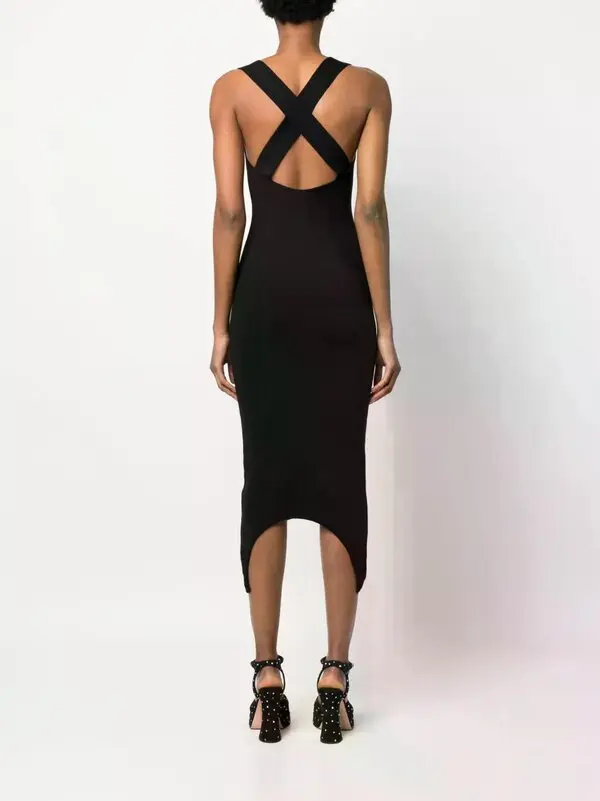 PATOU Sweetheart-neck Midi Dress