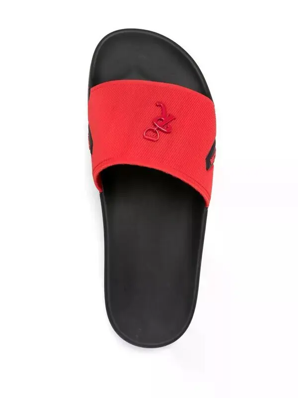 Raf Simons Embossed-logo Slides - Red