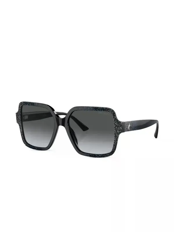 JIMMY CHOO Glitter-embellished Square-frame Sunglasses