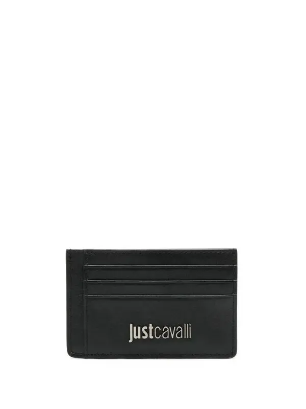 Just Cavalli Logo-lettering Leather Cardholder - Black
